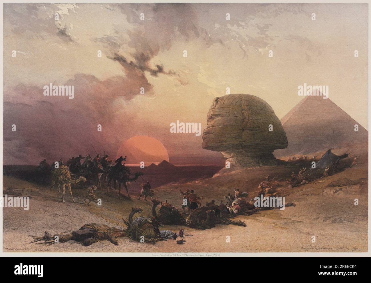 Egypt and Nubia, Volume III: Approach of the Simoon-Desert at Gizeh 1849 by Louis Haghe Stock ...