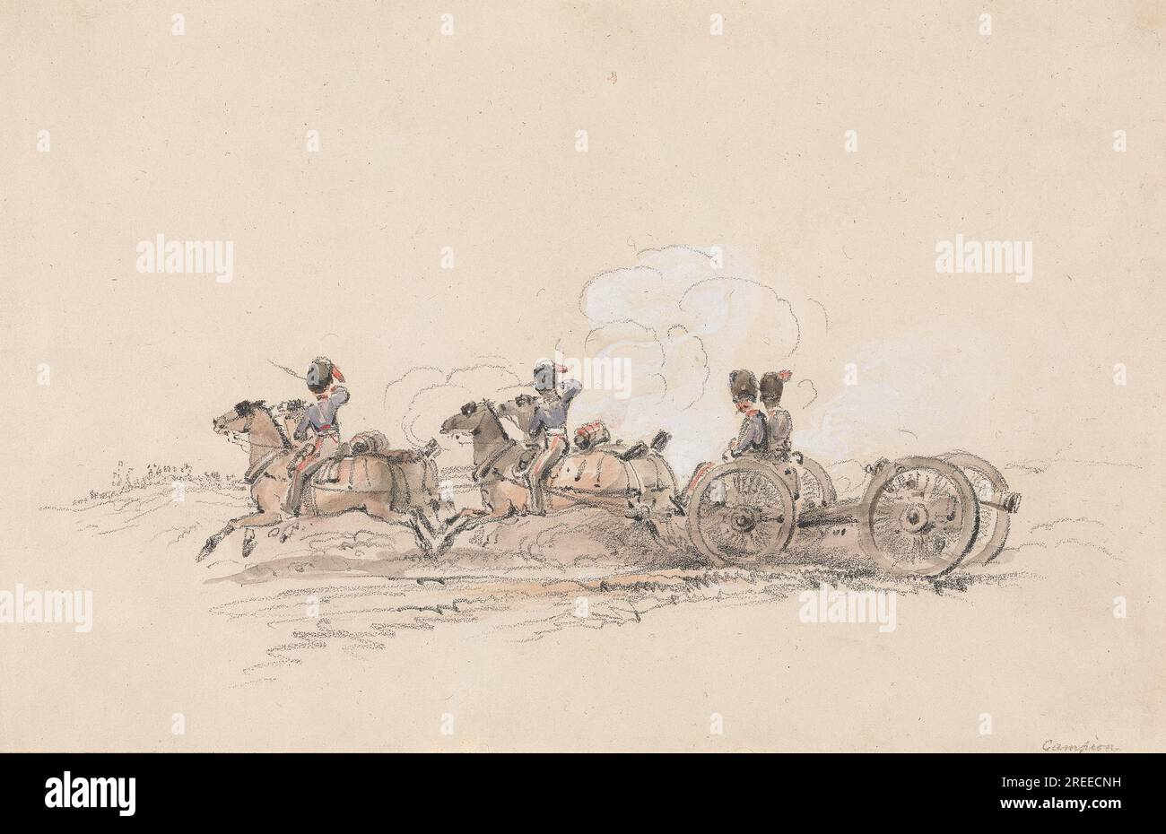 Royal Horse Artillery at the Gallop by George Bryant Campion Stock ...
