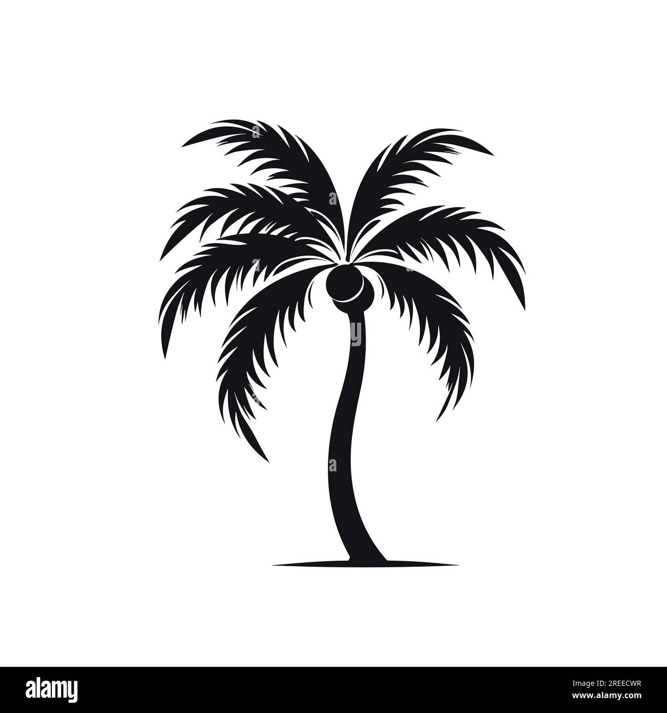 Single palm tree sand beach Stock Vector Images - Alamy