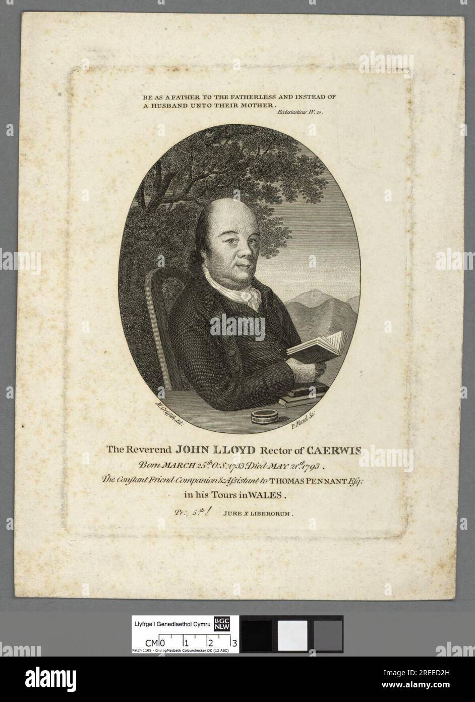 The Reverend John Lloyd Rector of Caerwis circa 1793 by Peter Mazell ...
