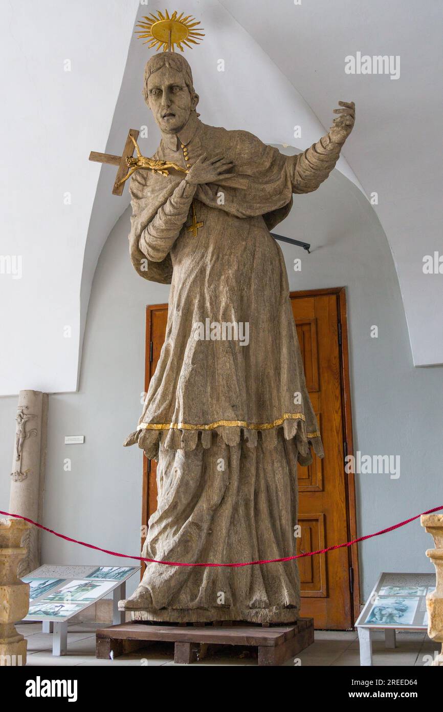 Wooden figure of St. Ferdinand of Castile, located in a museum in the ...