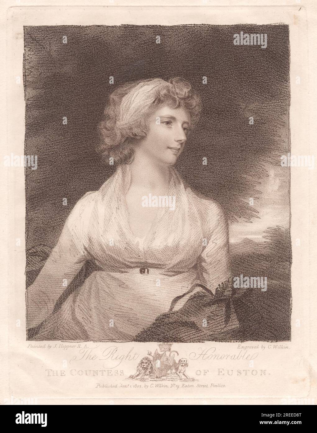 The Right Honourable The Countess of Euston 1802 by Charles Wilkin ...
