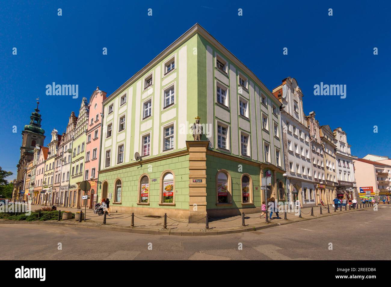 A historic tenement house in the center of the city of Nysa in Poland ...