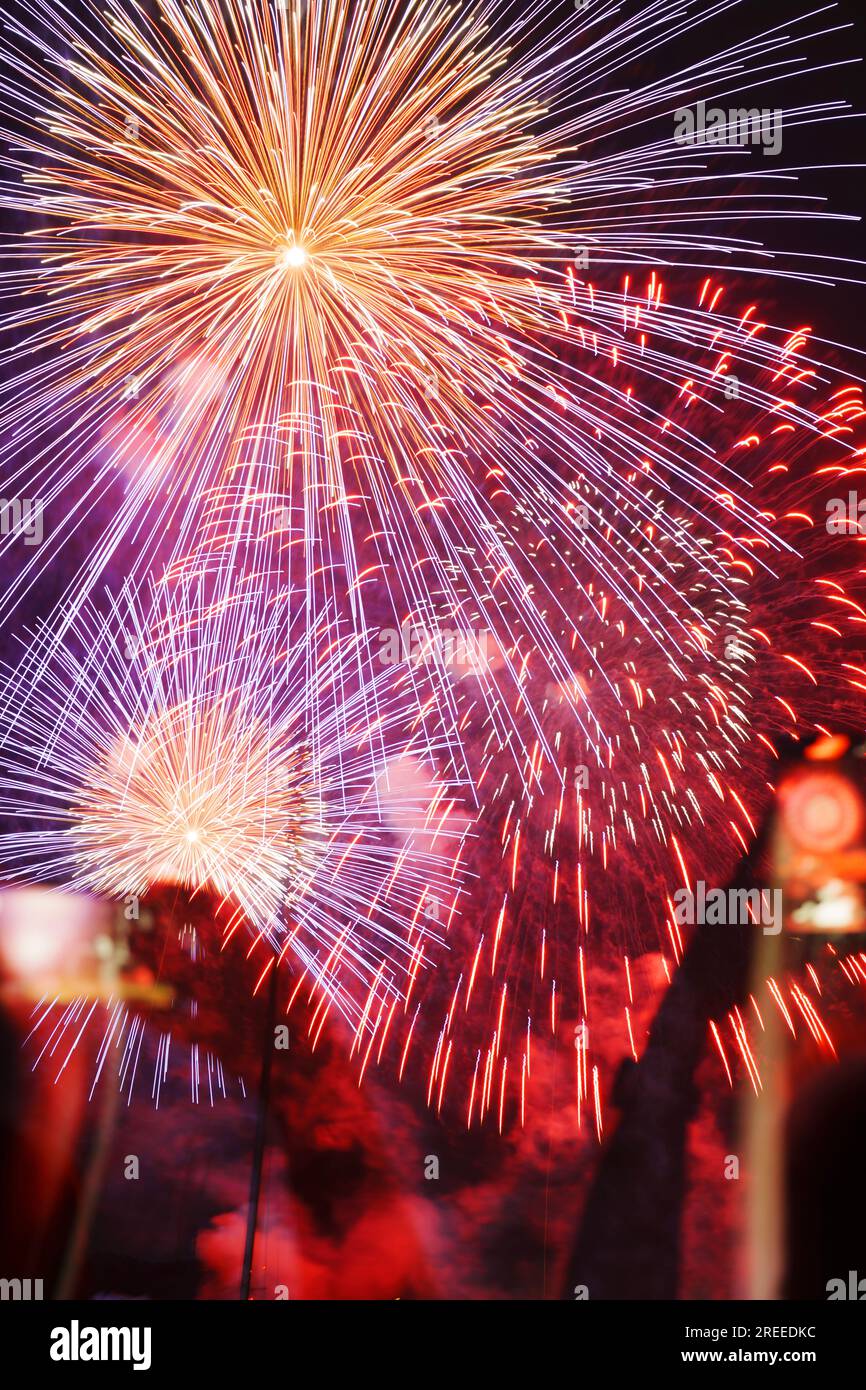 Fireworks during the Zurich festival in 2023 Stock Photo - Alamy