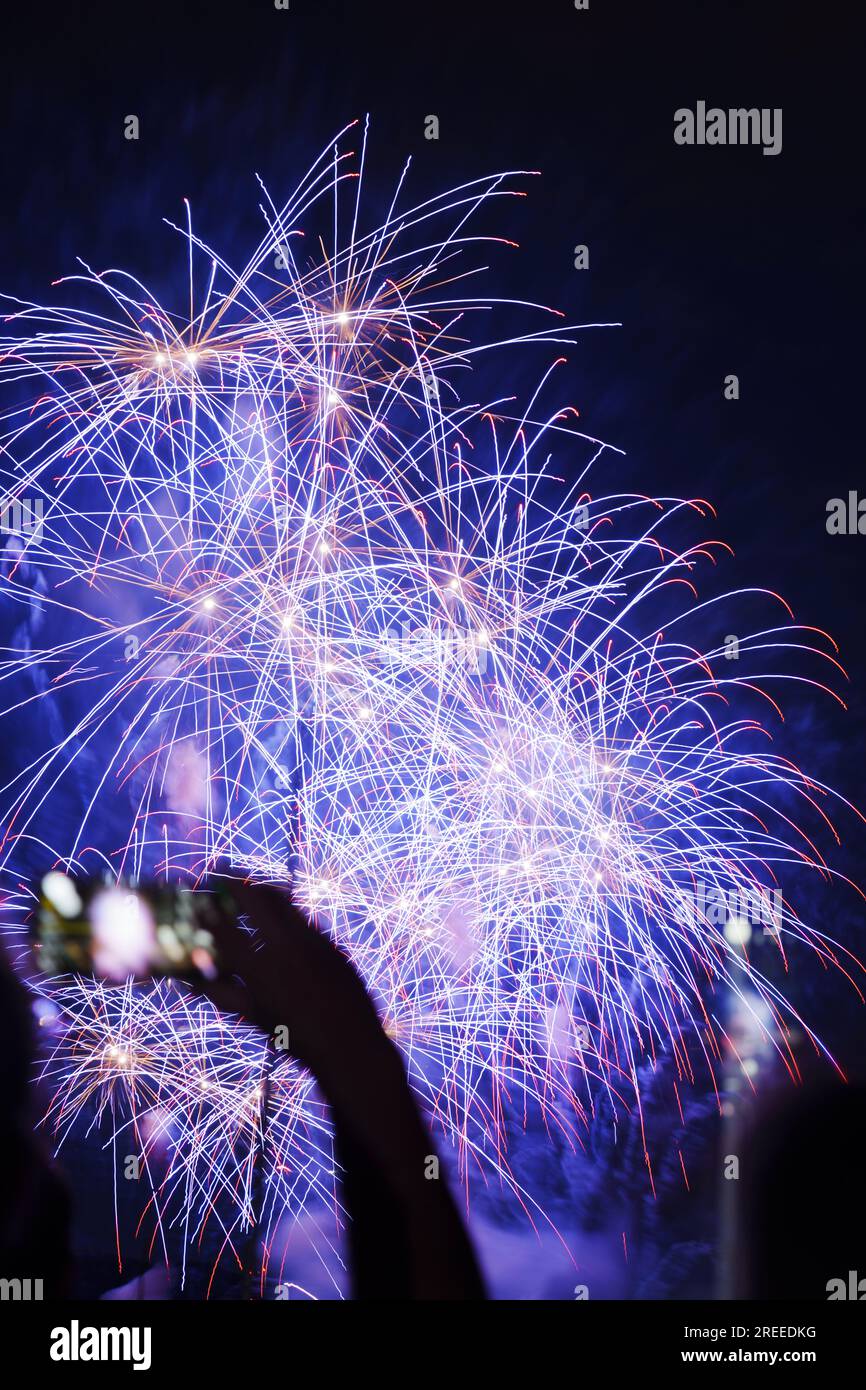 Fireworks during the Zurich festival in 2023 Stock Photo - Alamy
