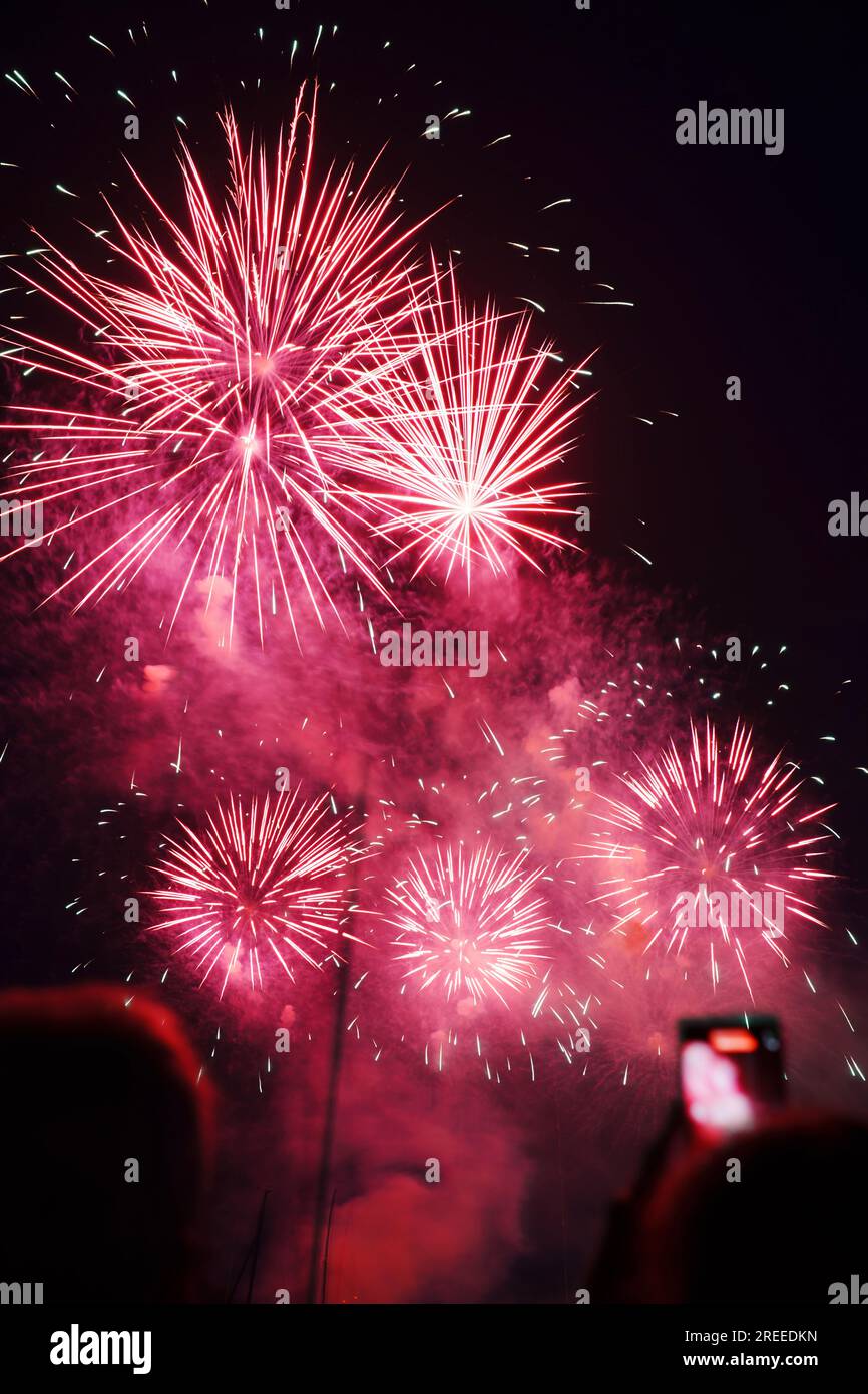Fireworks during the Zurich festival in 2023 Stock Photo - Alamy
