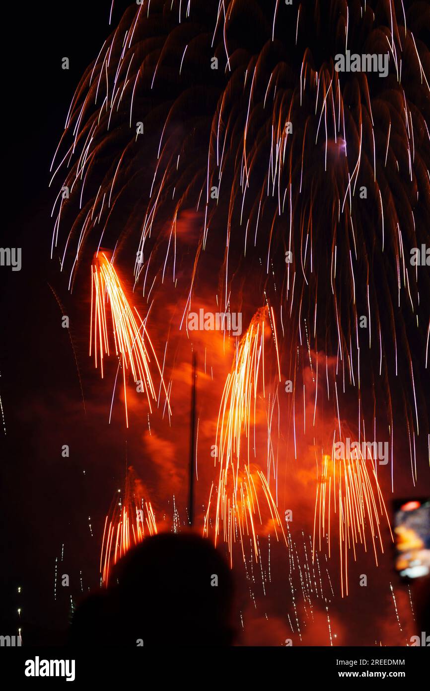 Fireworks during the Zurich festival in 2023 Stock Photo - Alamy