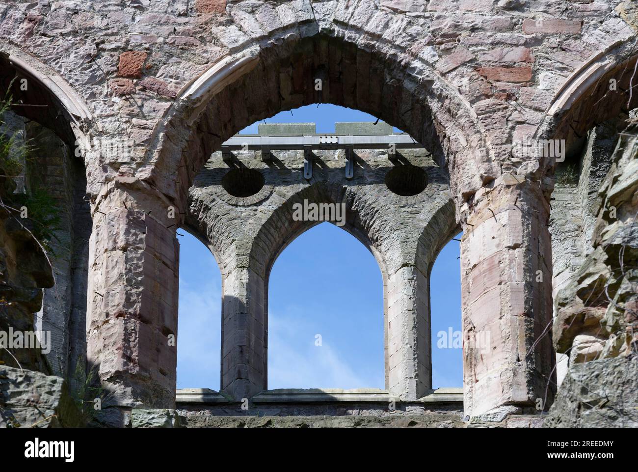 Ruin, Lowther Castle, Askham, Lowther, England, Great Britain, blue sky ...
