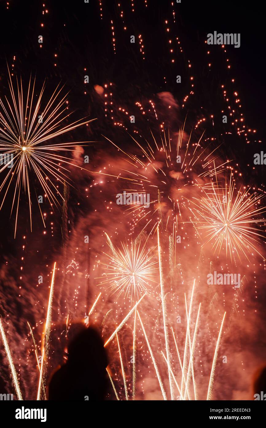 Fireworks during the Zurich festival in 2023 Stock Photo - Alamy