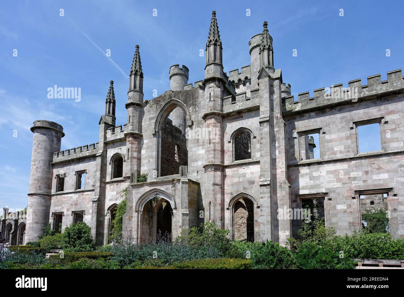 Ruin, Lowther Castle, Askham, Lowther, England, Great Britain, blue sky ...