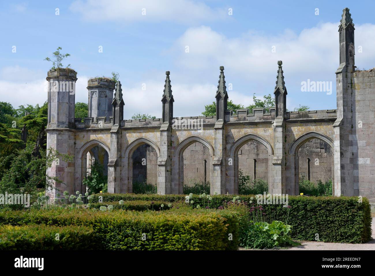 Ruin, Lowther Castle, Askham, Lowther, England, Great Britain, blue sky ...