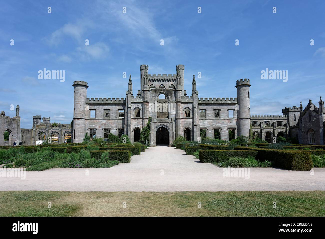 Ruin, Lowther Castle, Askham, Lowther, England, Great Britain, blue sky ...