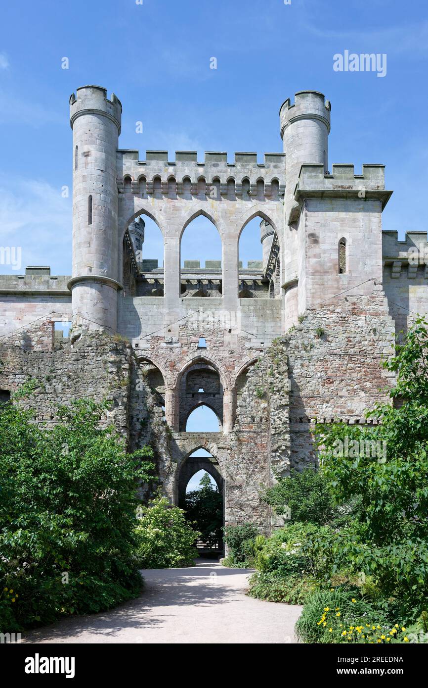 Ruin, Lowther Castle, Askham, Lowther, England, Great Britain, blue sky ...