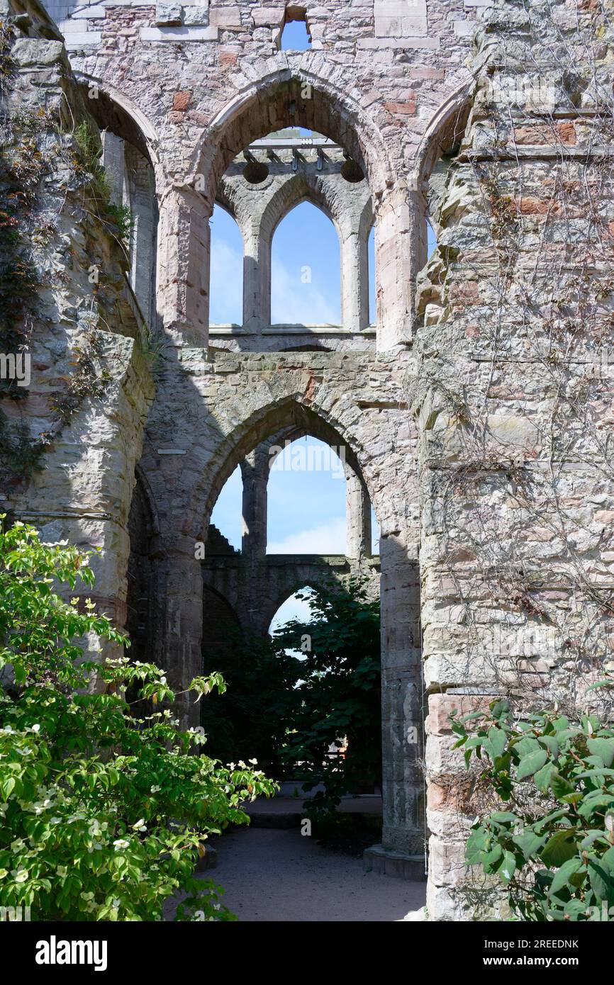 Ruin, Lowther Castle, Askham, Lowther, England, Great Britain, blue sky ...