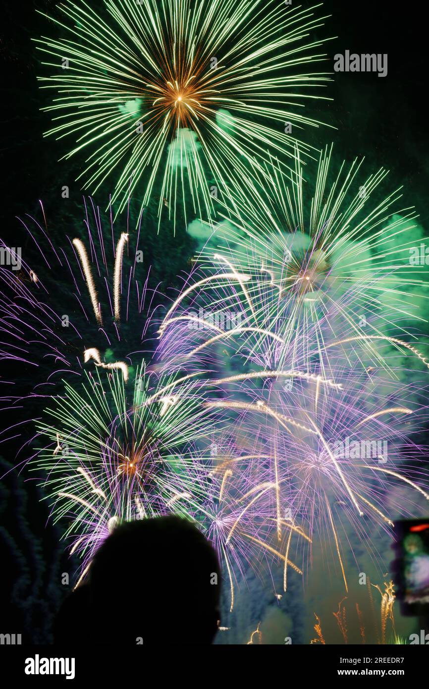 Fireworks during the Zurich festival in 2023 Stock Photo - Alamy