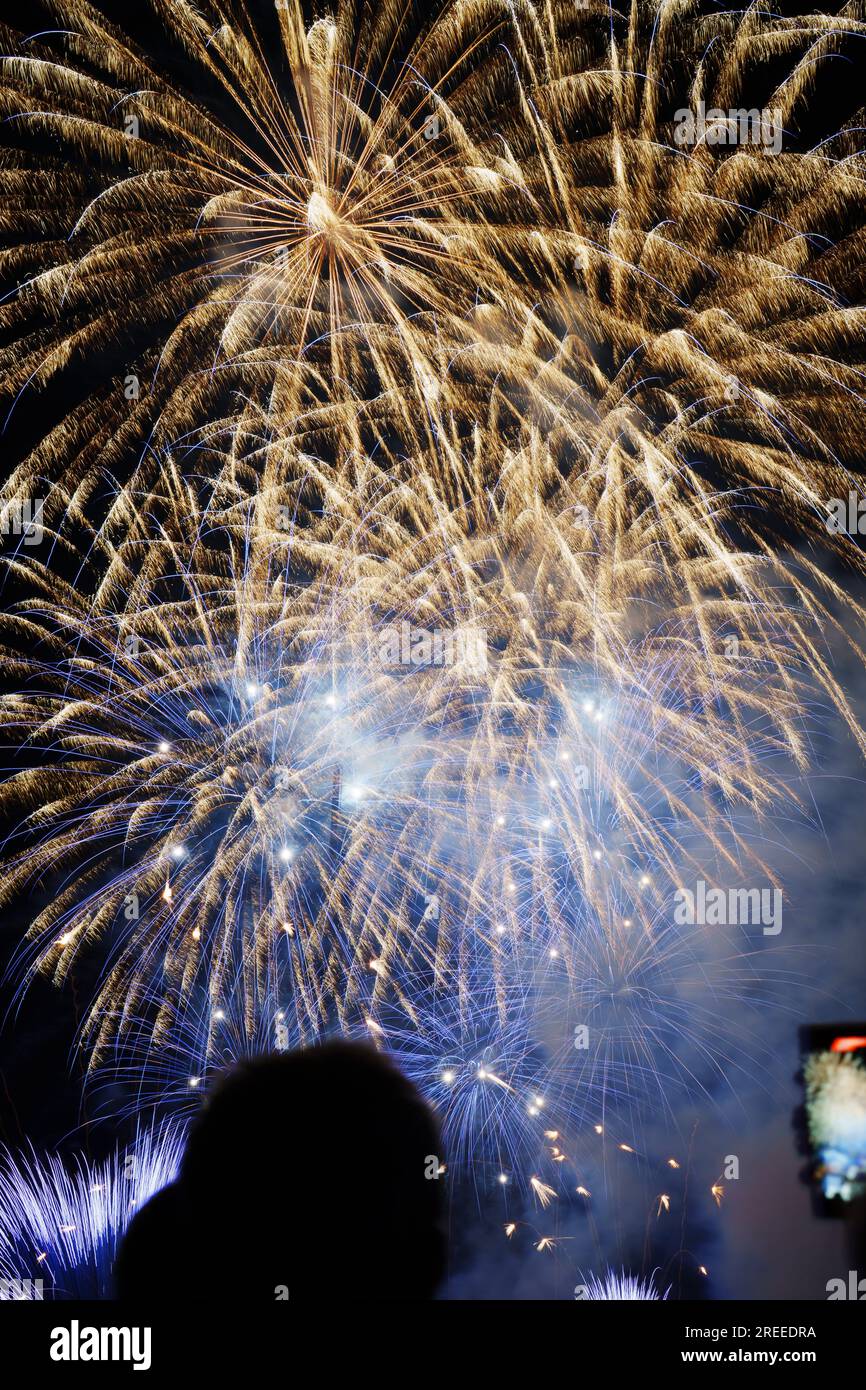 Fireworks during the Zurich festival in 2023 Stock Photo - Alamy