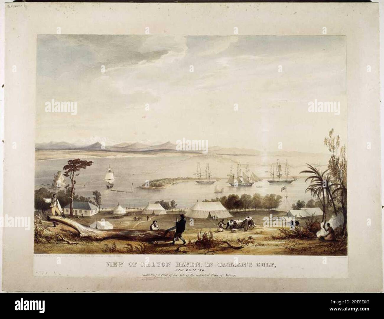 View of Nelson Haven, in Tasman's Gulf, New Zealand, including a part ...