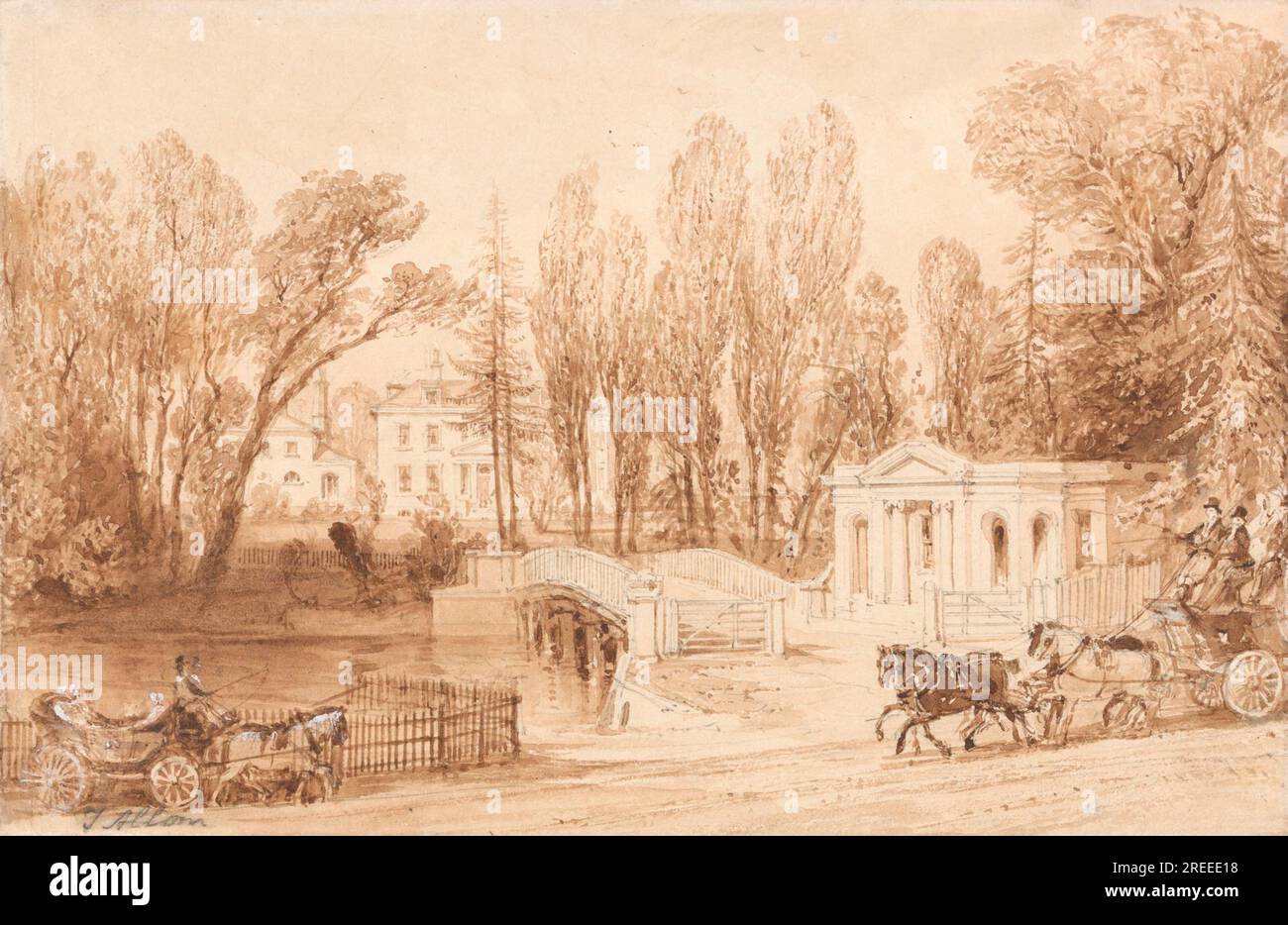 Thorncroft, near Leatherhead by Thomas Allom Stock Photo - Alamy