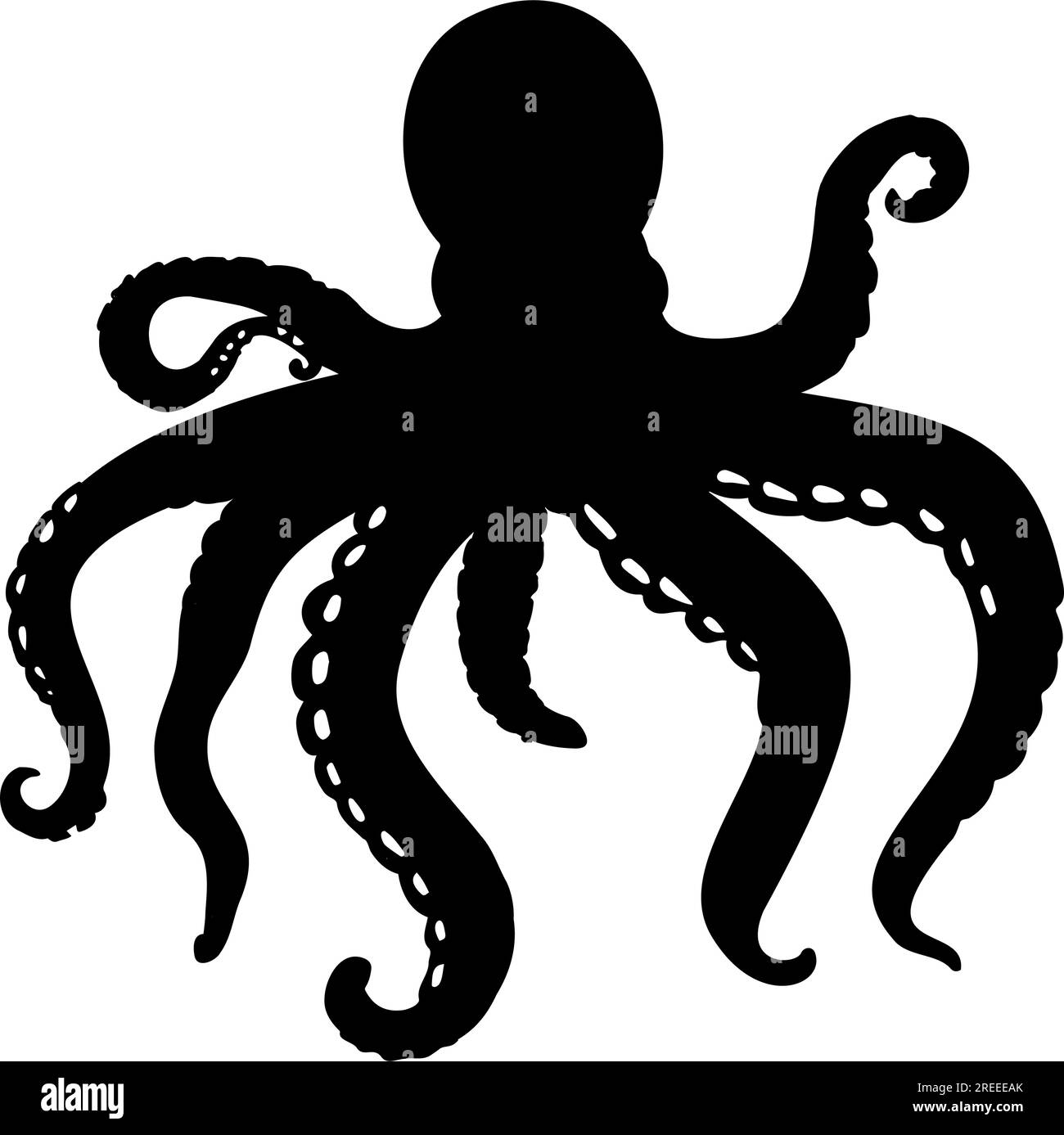 Octopus silhouette isolated. Vector illustration Stock Vector Image ...