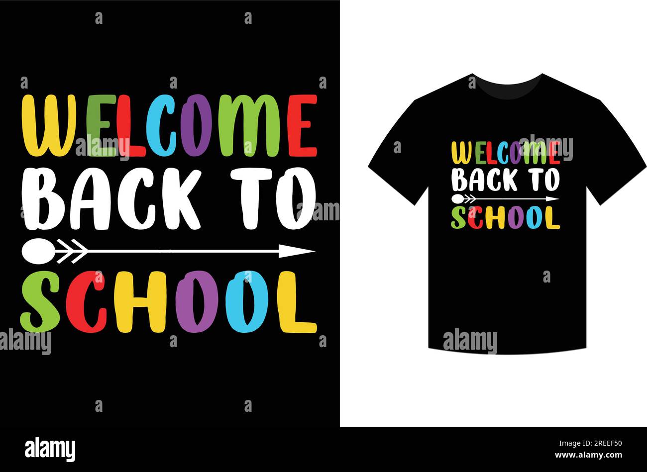 Welcome back to school t shirt design Stock Vector Images - Alamy