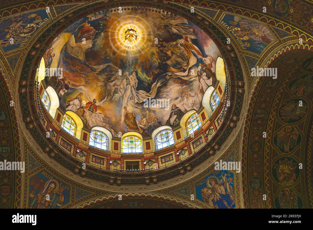 The beautiful frescoes of the dome of Szeged Cathedral Stock Photo - Alamy