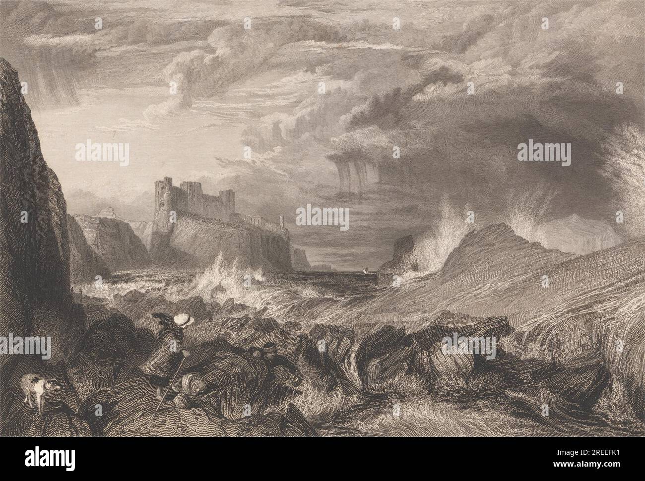 Tantallon Castle 1822 by Edward Angelo Goodall Stock Photo - Alamy