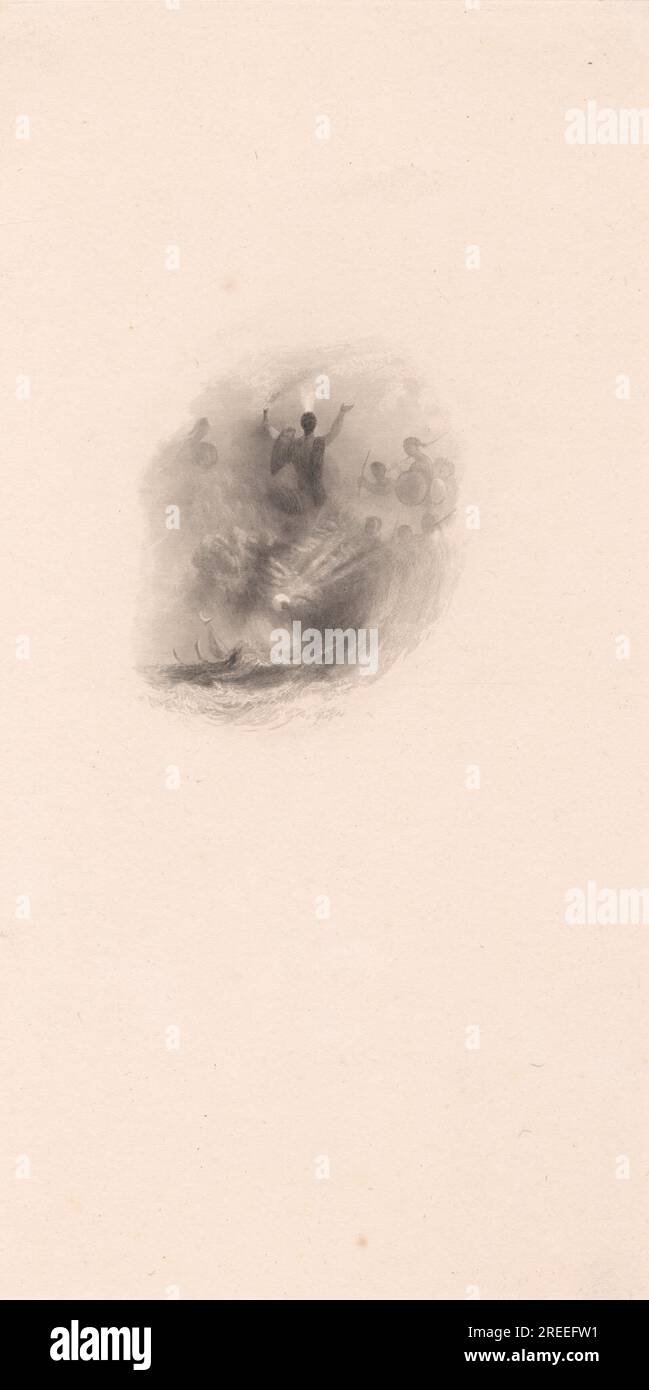 A Tempest - Voyage of Columbus 1834 by Edward Angelo Goodall Stock ...