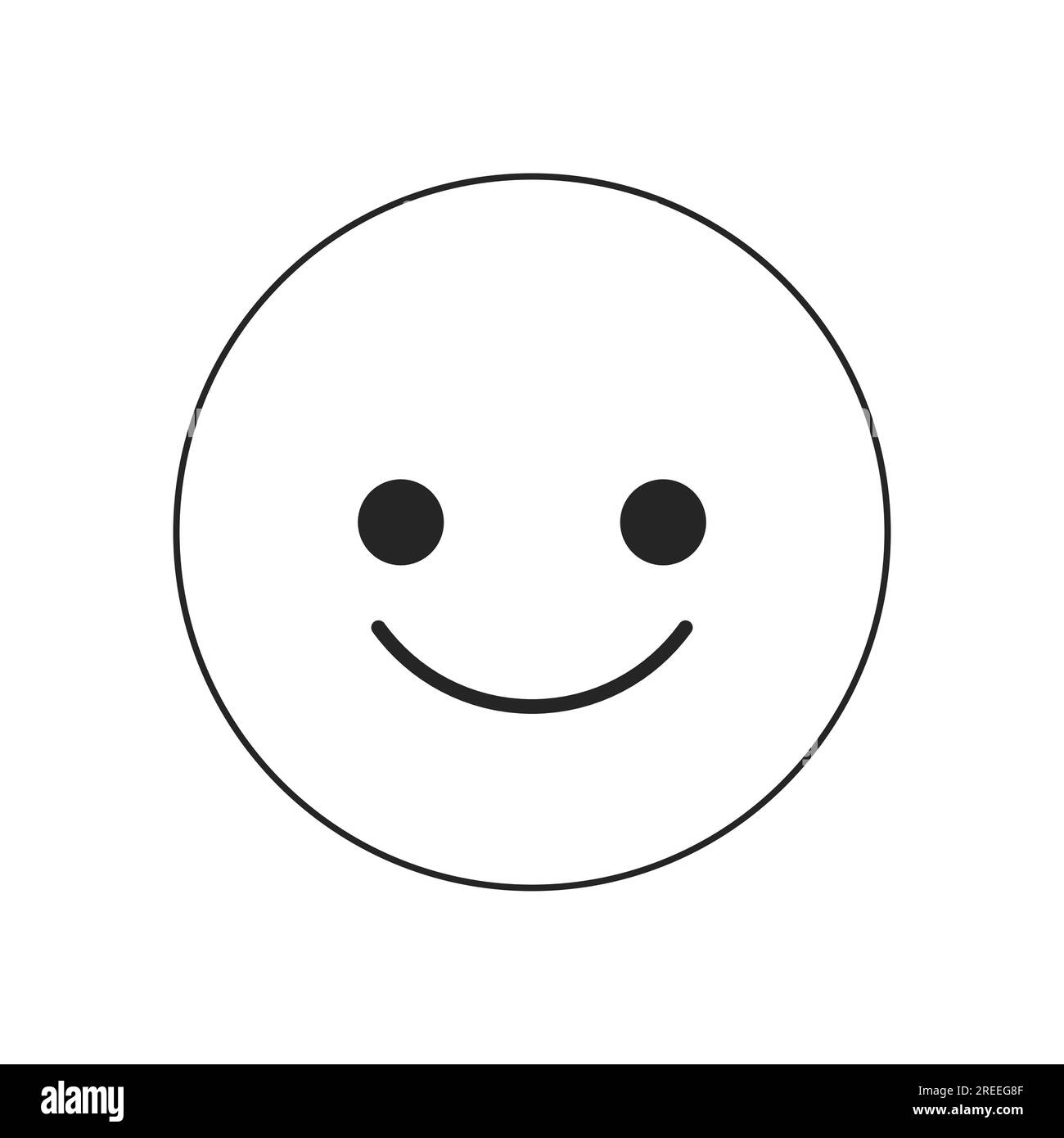 Positive Smiling Emoticon Flat Monochrome Isolated Vector Object Stock Vector Image And Art Alamy