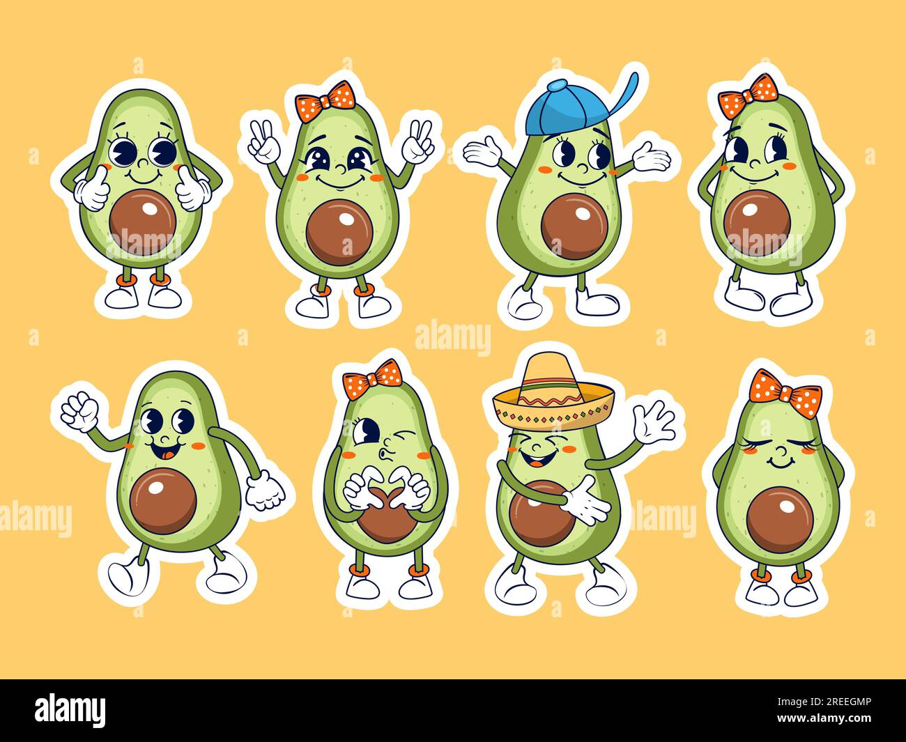 Retro groovy vegetable characters hi-res stock photography and images ...