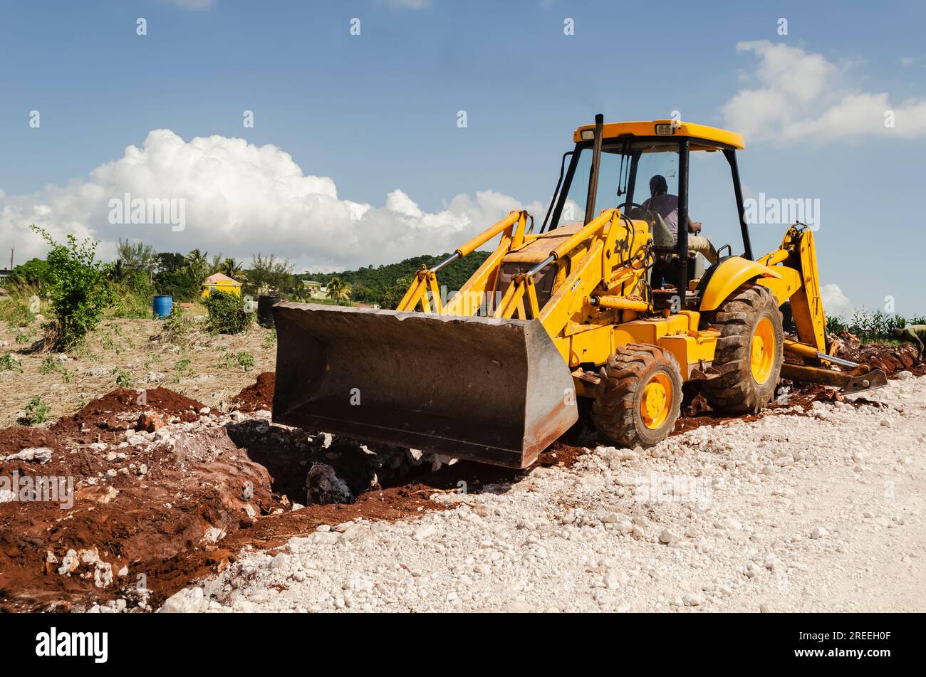 Digging A Trench Stock Photo - Alamy