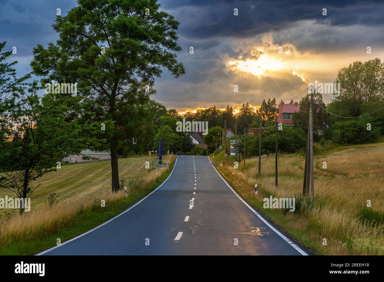 Stiege im Harz Sonnenuntergang Stock Photo - Alamy