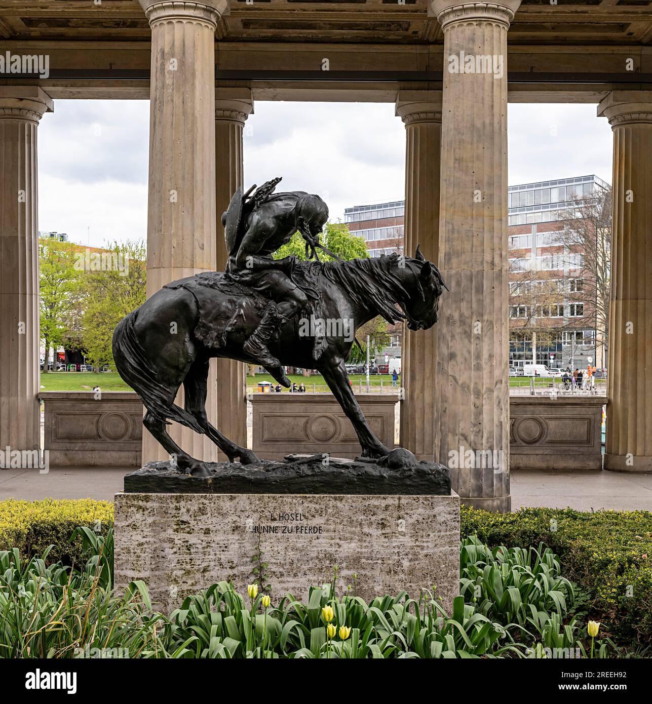 Hun on horseback, bronze sculpture by Erich Hoesel, Museum Island ...