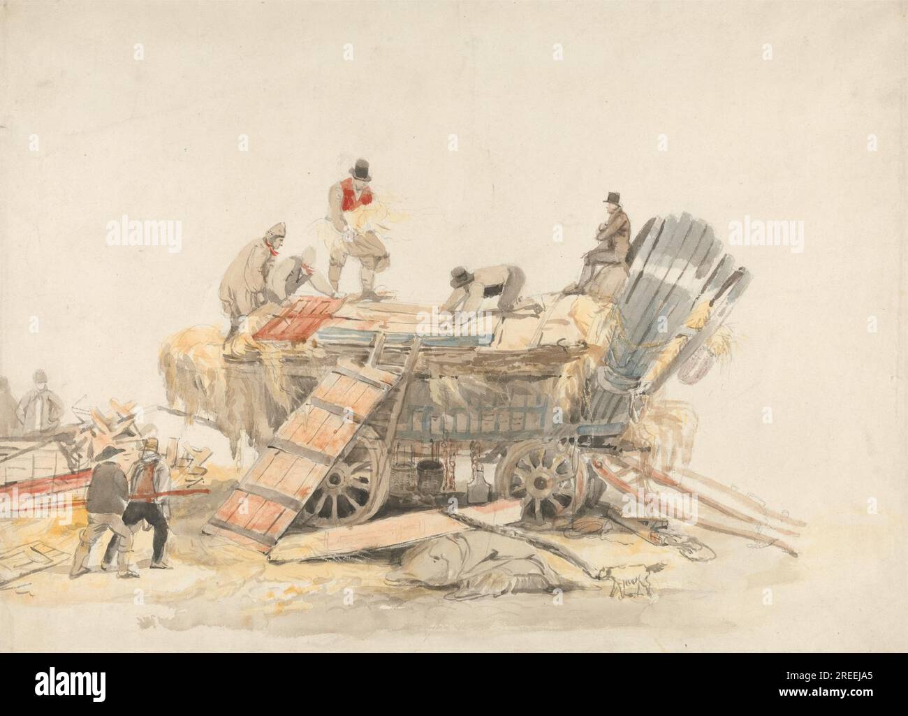 Loading a Wagon 1813 by Luke Clennell Stock Photo - Alamy