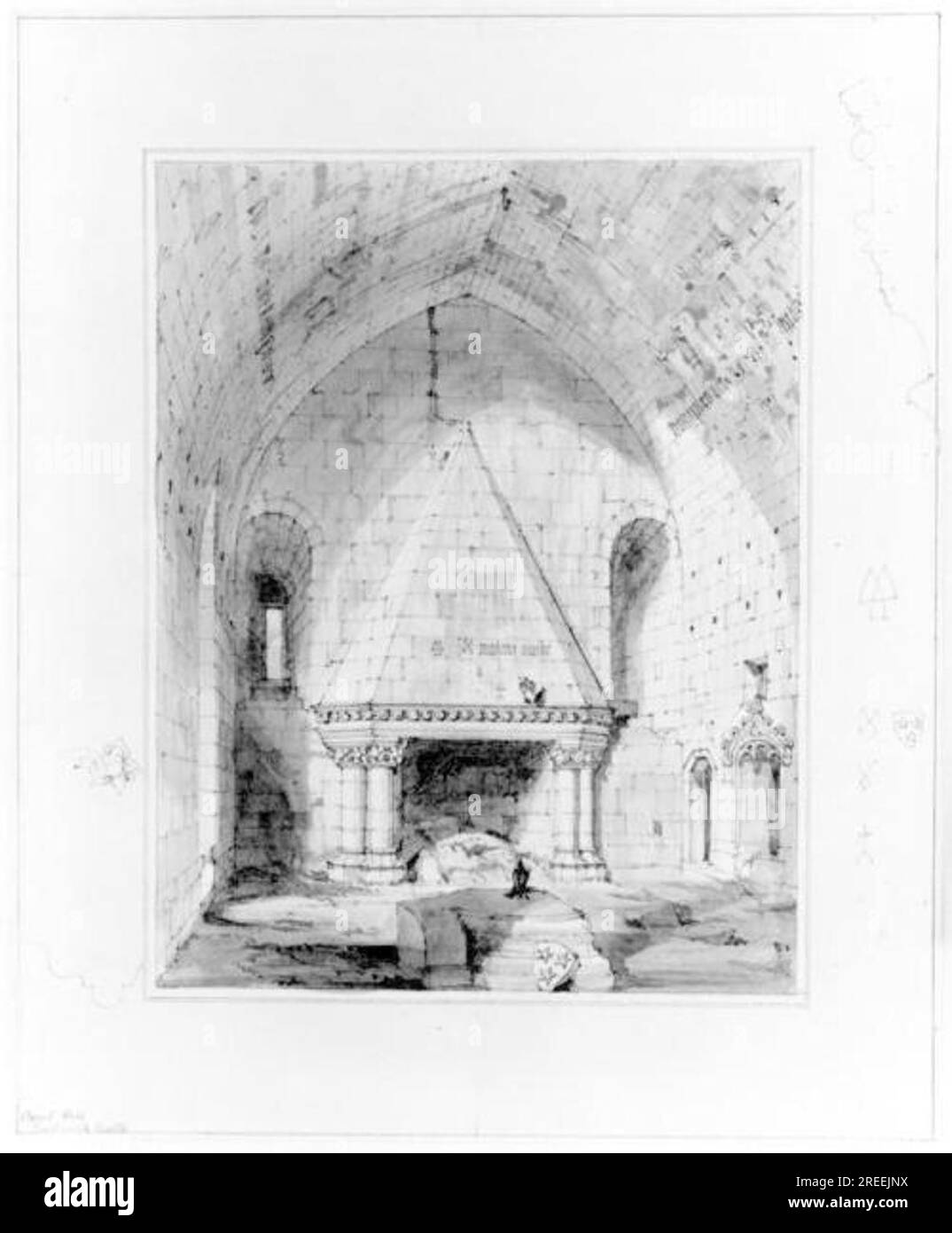 Robert william billings borthwick castle the great hall hi-res stock ...