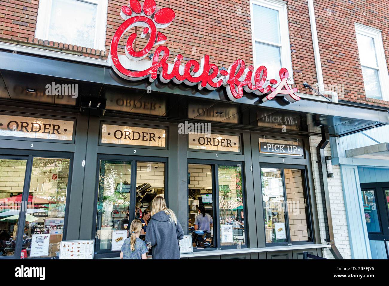 Athens Georgia,College Avenue,Chick-fil-A restaurant,fast food walk up ...