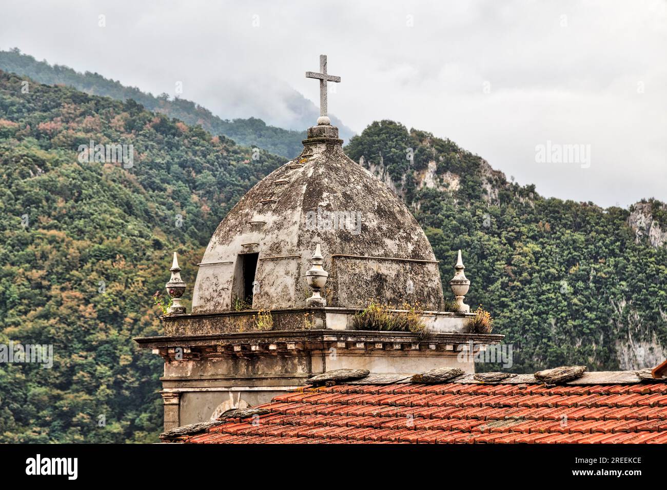 Italian church in a mountain village Stock Photo - Alamy