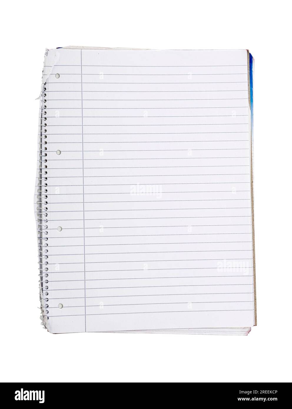 Lined empty note book with ring binder Stock Photo - Alamy
