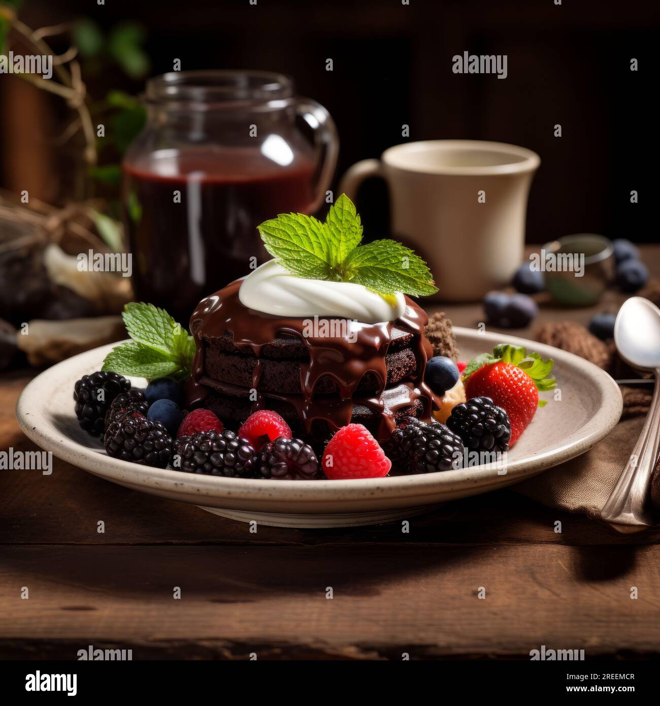 Rich and Creamy Chocolate Pudding Delight with Fresh Fruits ...