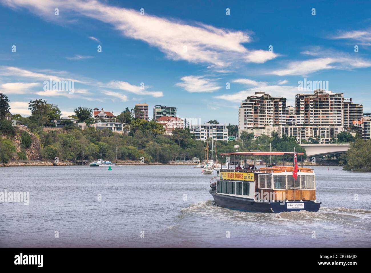 Ferry on the Brisbane river, Brisbane, Queensland, Australia Stock ...