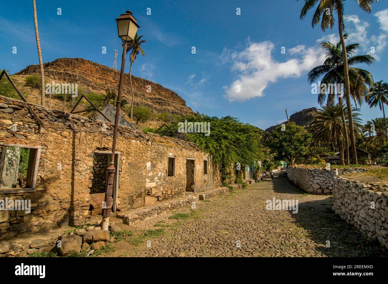 Buildings in picturesque old town of Ciudad Velha. Cidade Velha ...