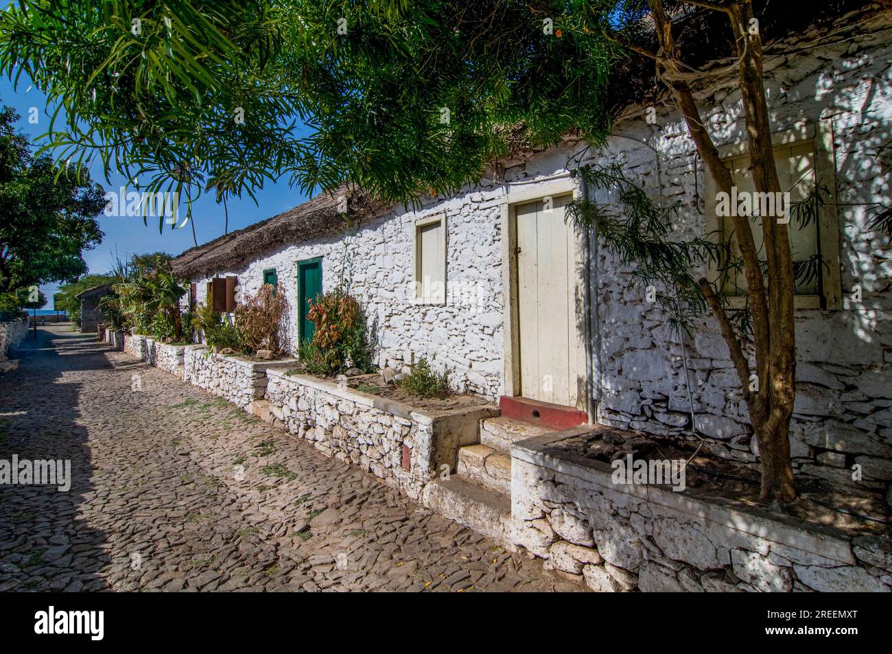 Buildings in picturesque old town of Ciudad Velha. Cidade Velha ...