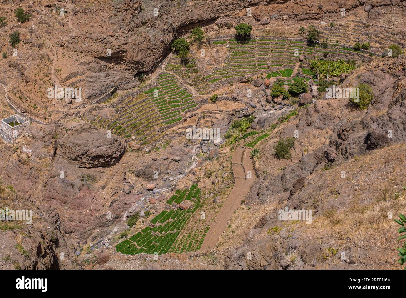 Mountain landscape of island San Antao. Cabo Verde. Africa Stock Photo ...