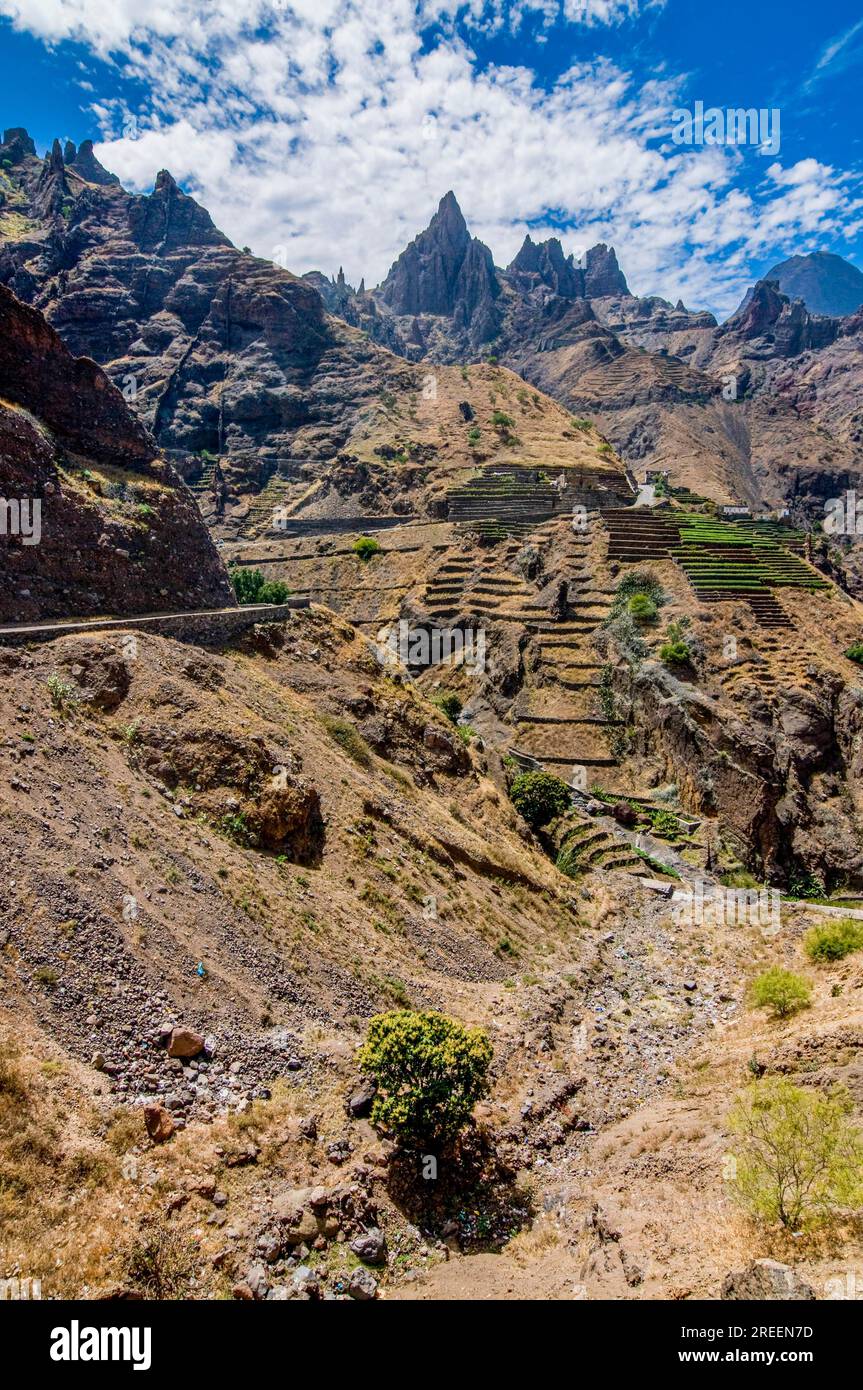 Mountain landscape of island San Antao. Cabo Verde. Africa Stock Photo ...