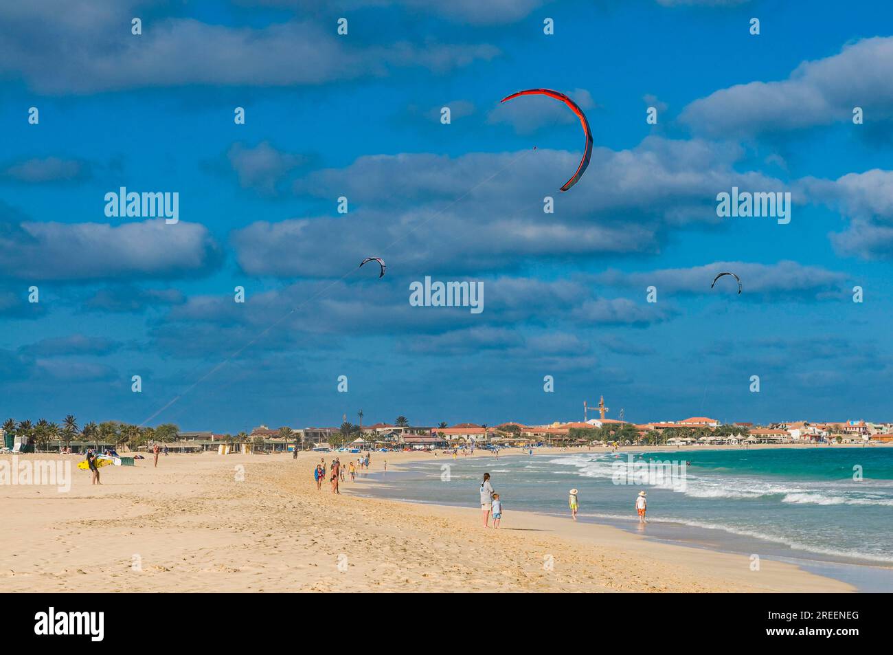 Wind-surfer in the sea. Santa Maria. Sal. Cabo Verde. Africa Stock ...