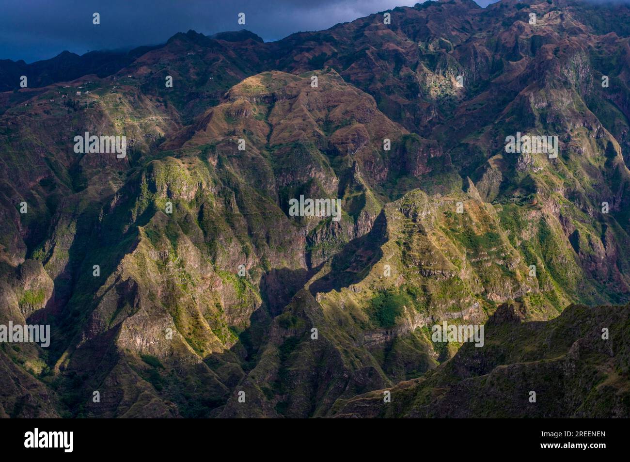Mountain landscape of island San Antao. Cabo Verde. Africa Stock Photo ...