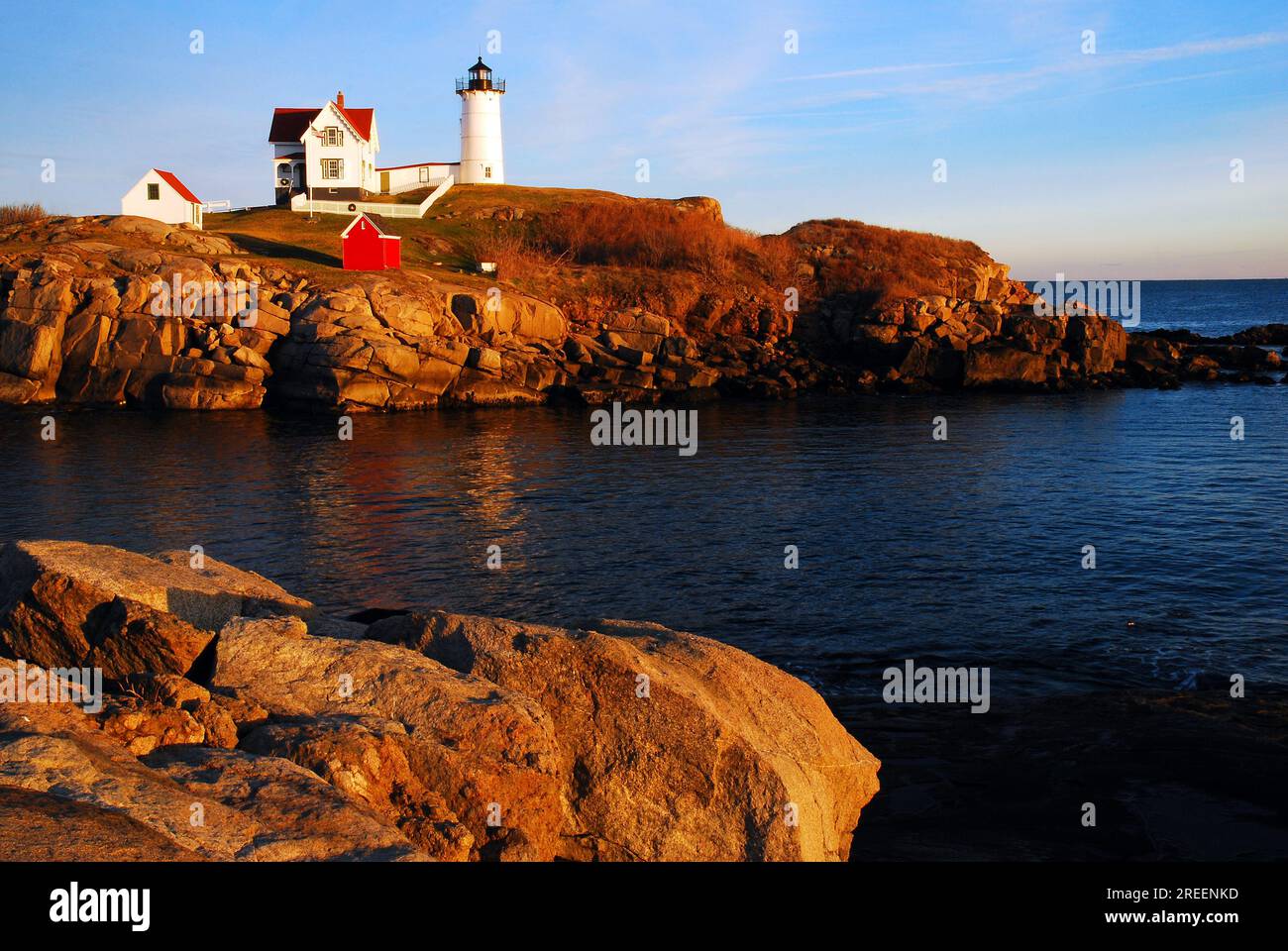 The Nubble Lighthouse, also known as the Neddick Point Light on the ...