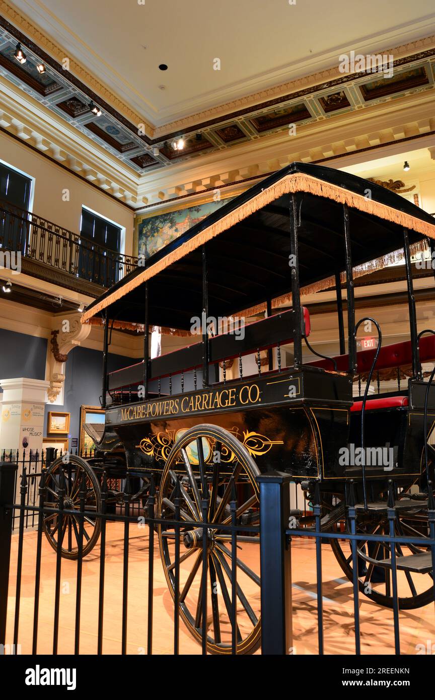 An original stagecoach is on display at the Missouri Museum of History ...