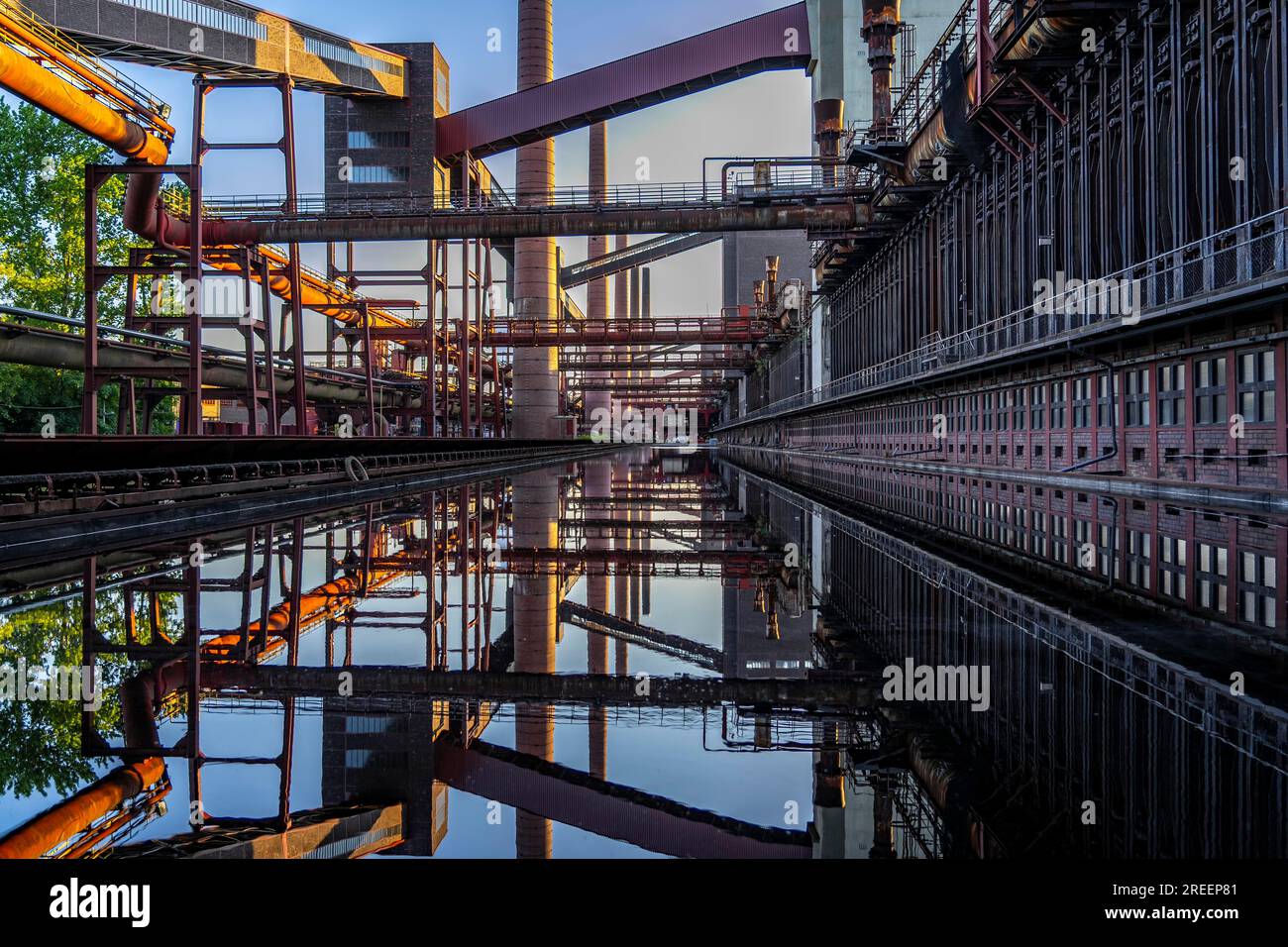 Zollverein coking plant at Zollverein colliery, conveyor belt bridges ...