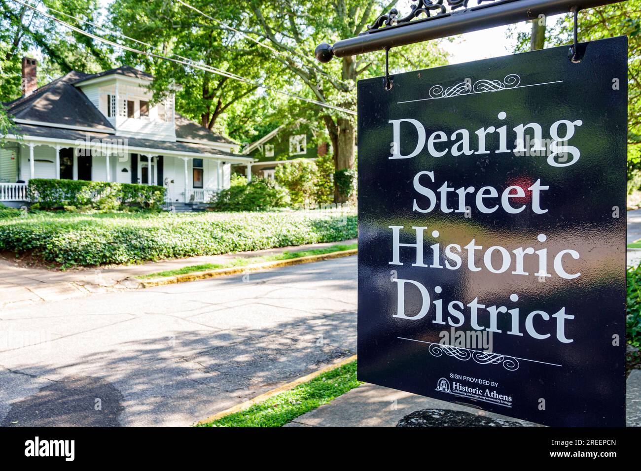 Dearing street historic district sign neighborhood homes hi-res stock ...
