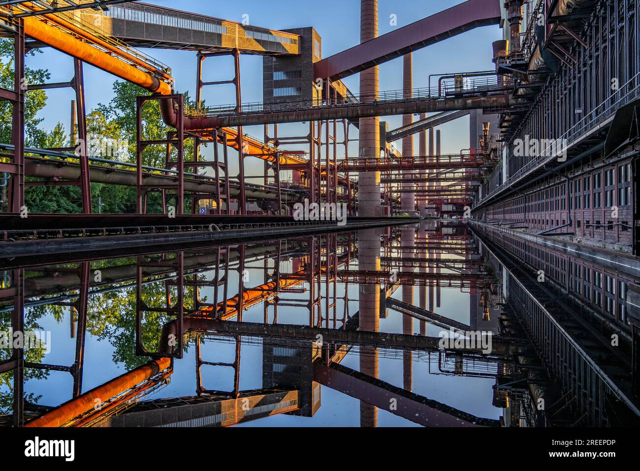 Zollverein coking plant at Zollverein colliery, conveyor belt bridges ...